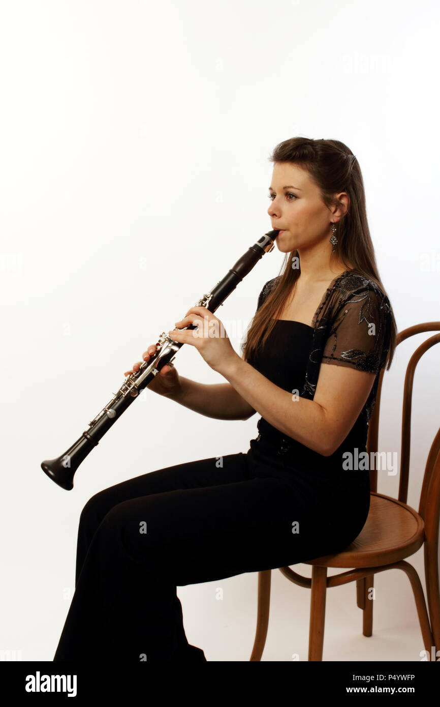 Clarinetist in playing position Stock Photo - Alamy
