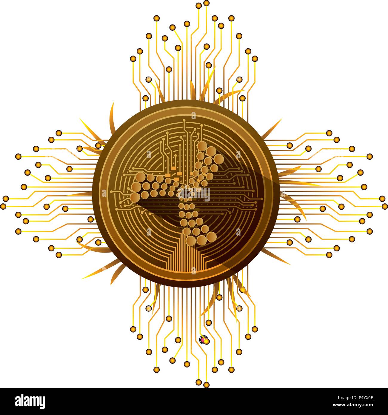 Coin circuit electric icon Stock Vector Images - Alamy