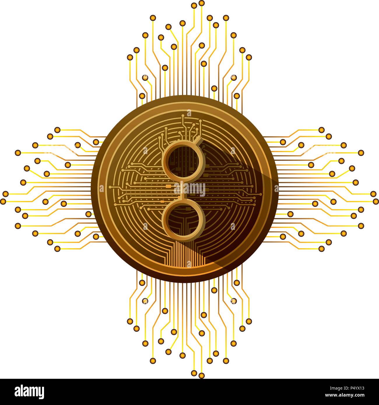 golem coin with electric circuit lines Stock Vector Image & Art - Alamy