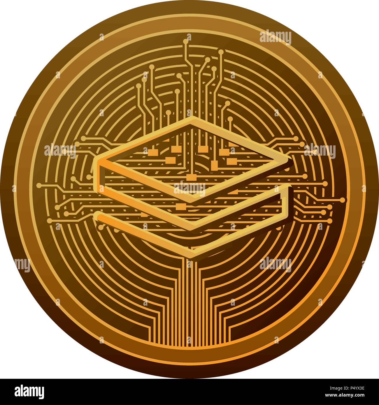 cryptocurrency stratis coin with circuit lines Stock Vector Image & Art - Alamy
