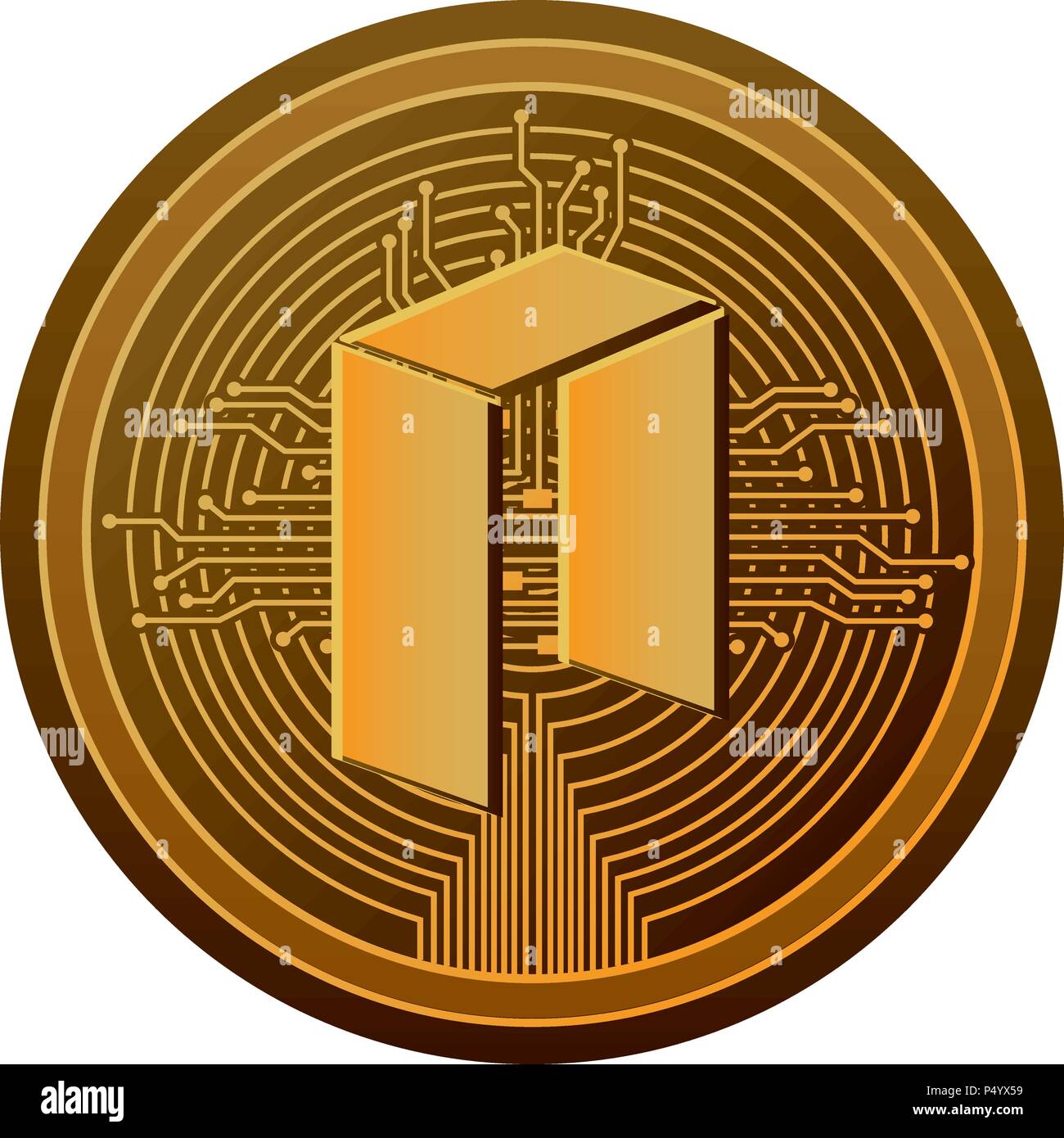 cryptocurrency neo coin with circuit lines Stock Vector Image & Art - Alamy