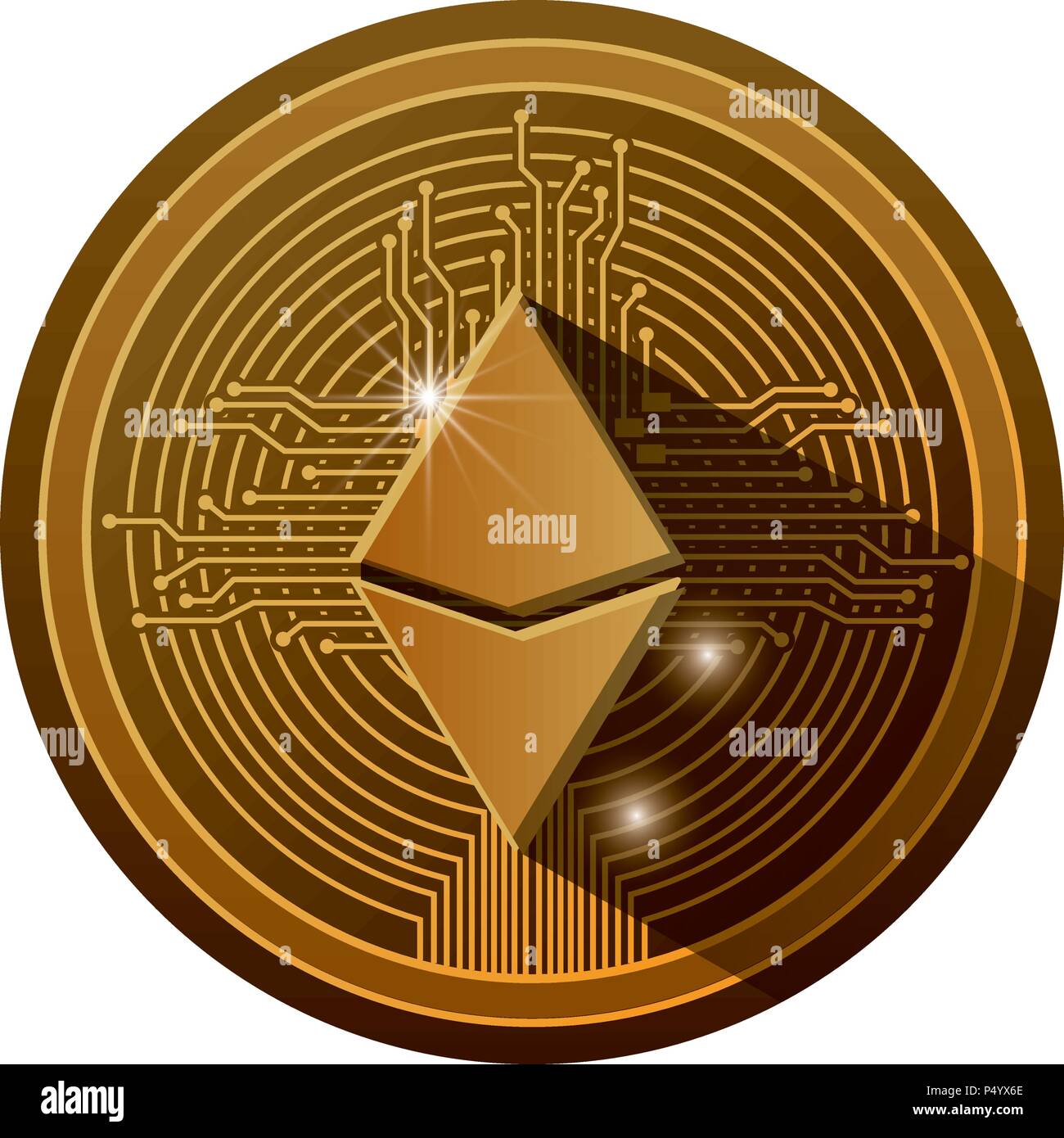 Coin circuit electric icon Stock Vector Images - Alamy