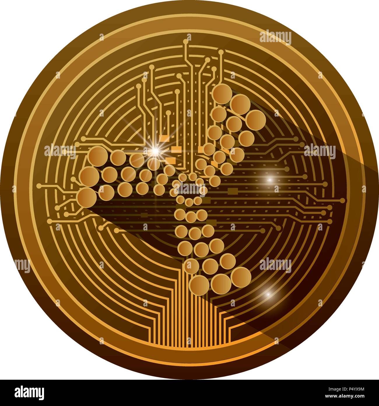 cryptocurrency iota coin with circuit lines Stock Vector Image & Art ...