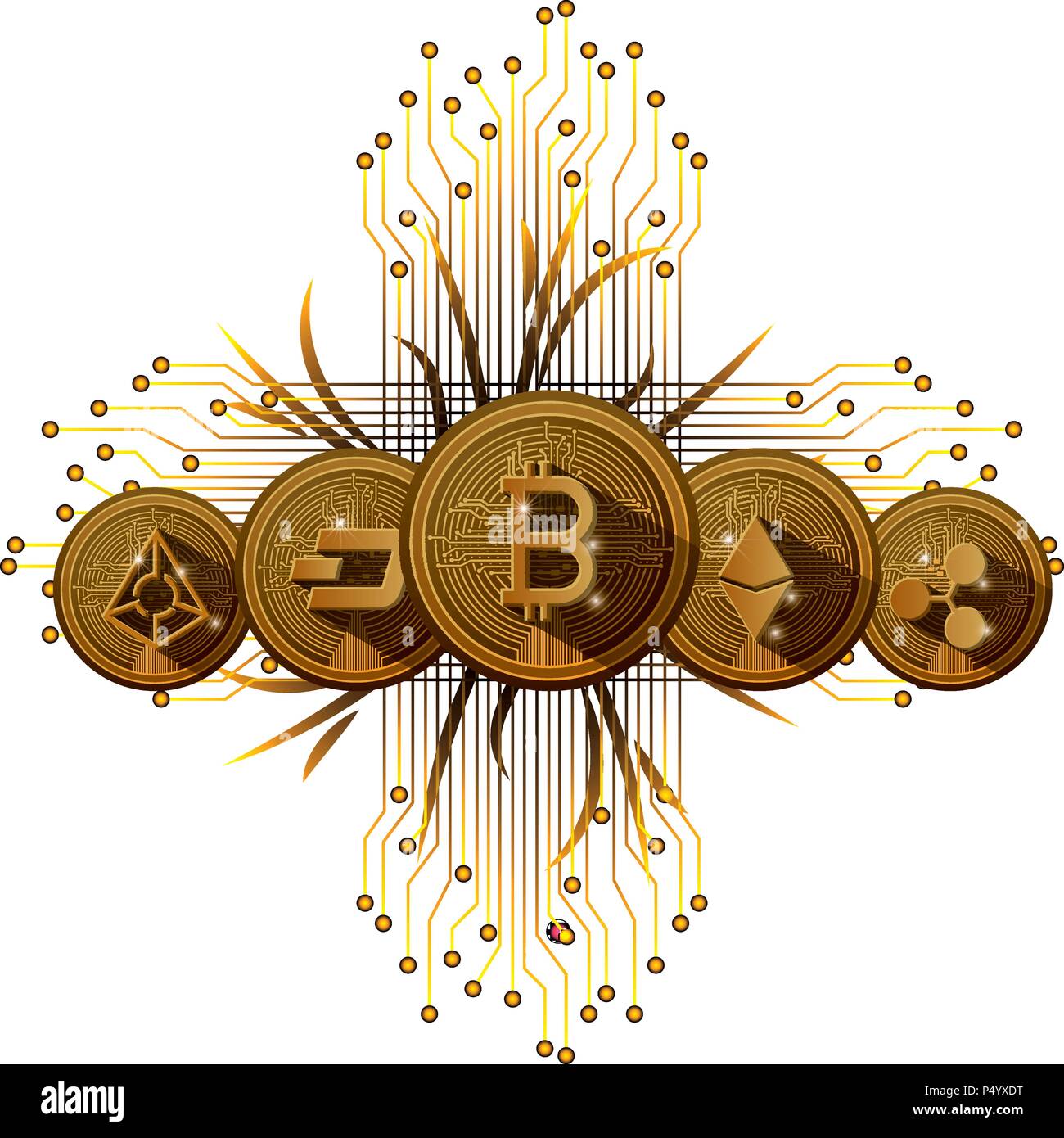 cryptocurrency set coins crossed Stock Vector Image & Art - Alamy