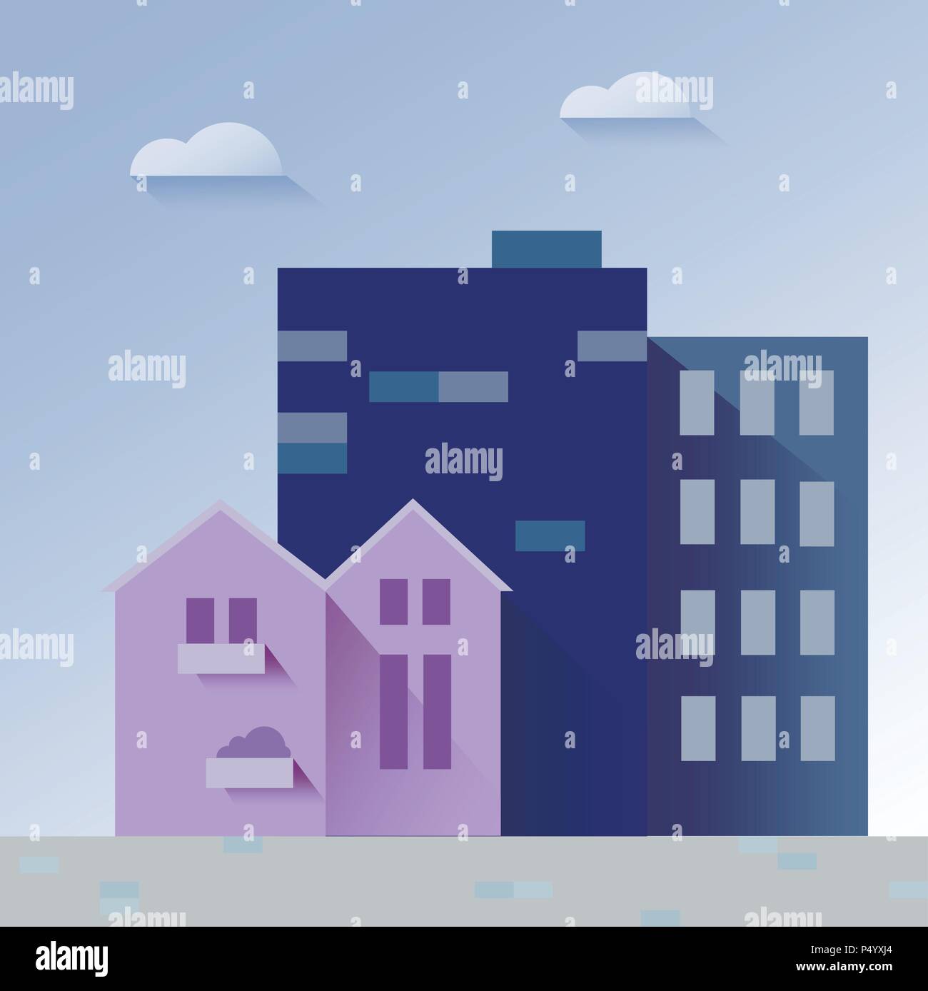 Beautiful cityscape paper art style vector illustration Stock Vector ...