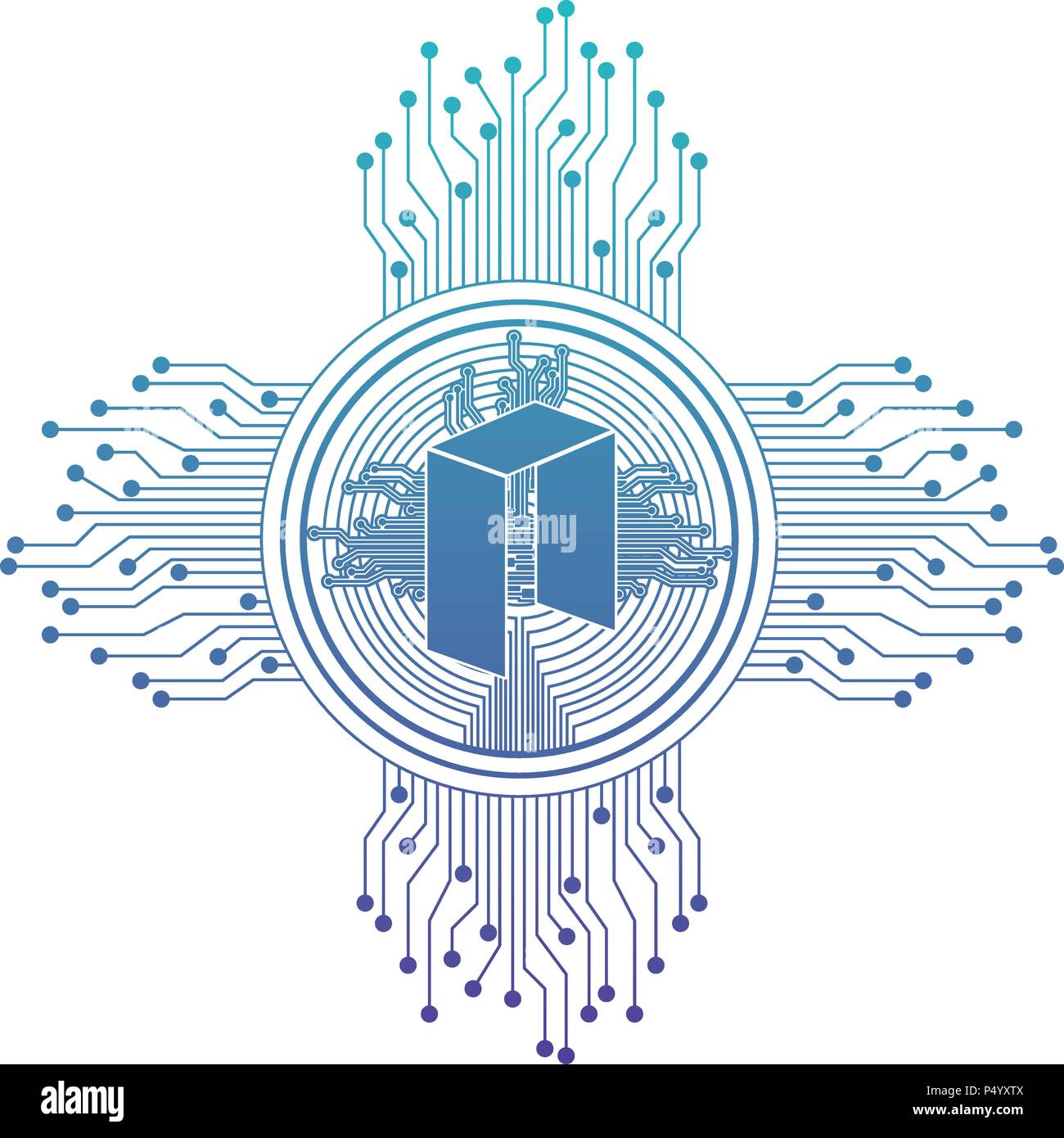 Coin circuit electric icon Stock Vector Images - Alamy