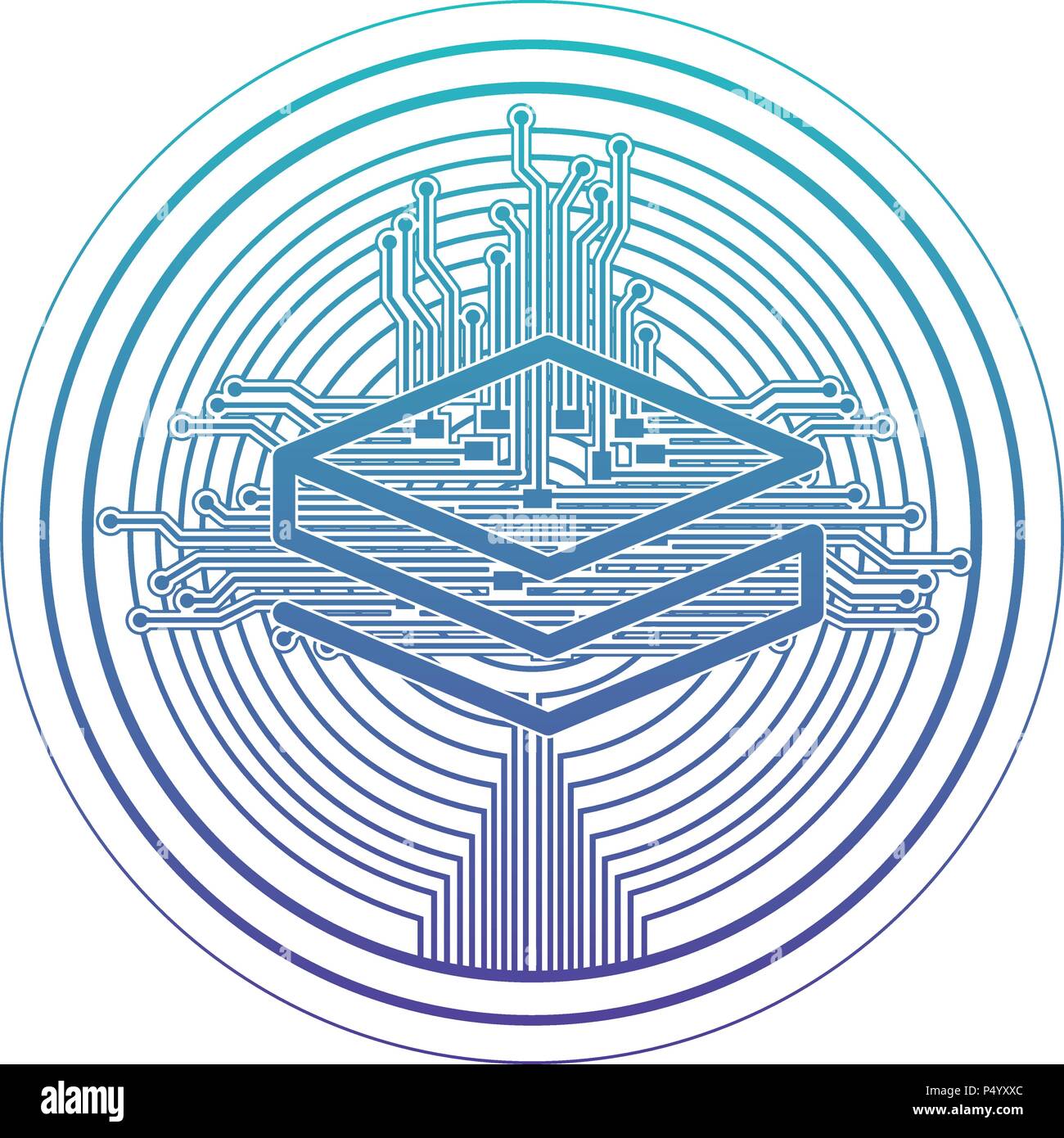 cryptocurrency stratis coin with circuit lines Stock Vector Image & Art ...