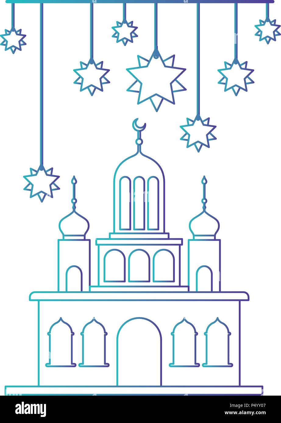 arabic castle with moon and decoration hanging Stock Vector Image & Art ...