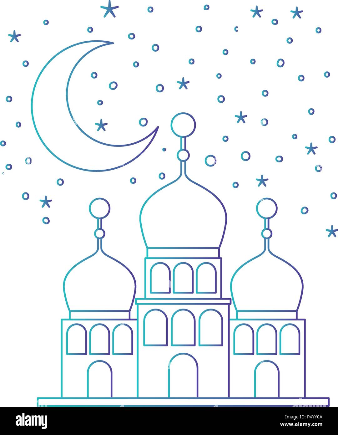 arabic castle building facade in the night Stock Vector Image & Art - Alamy