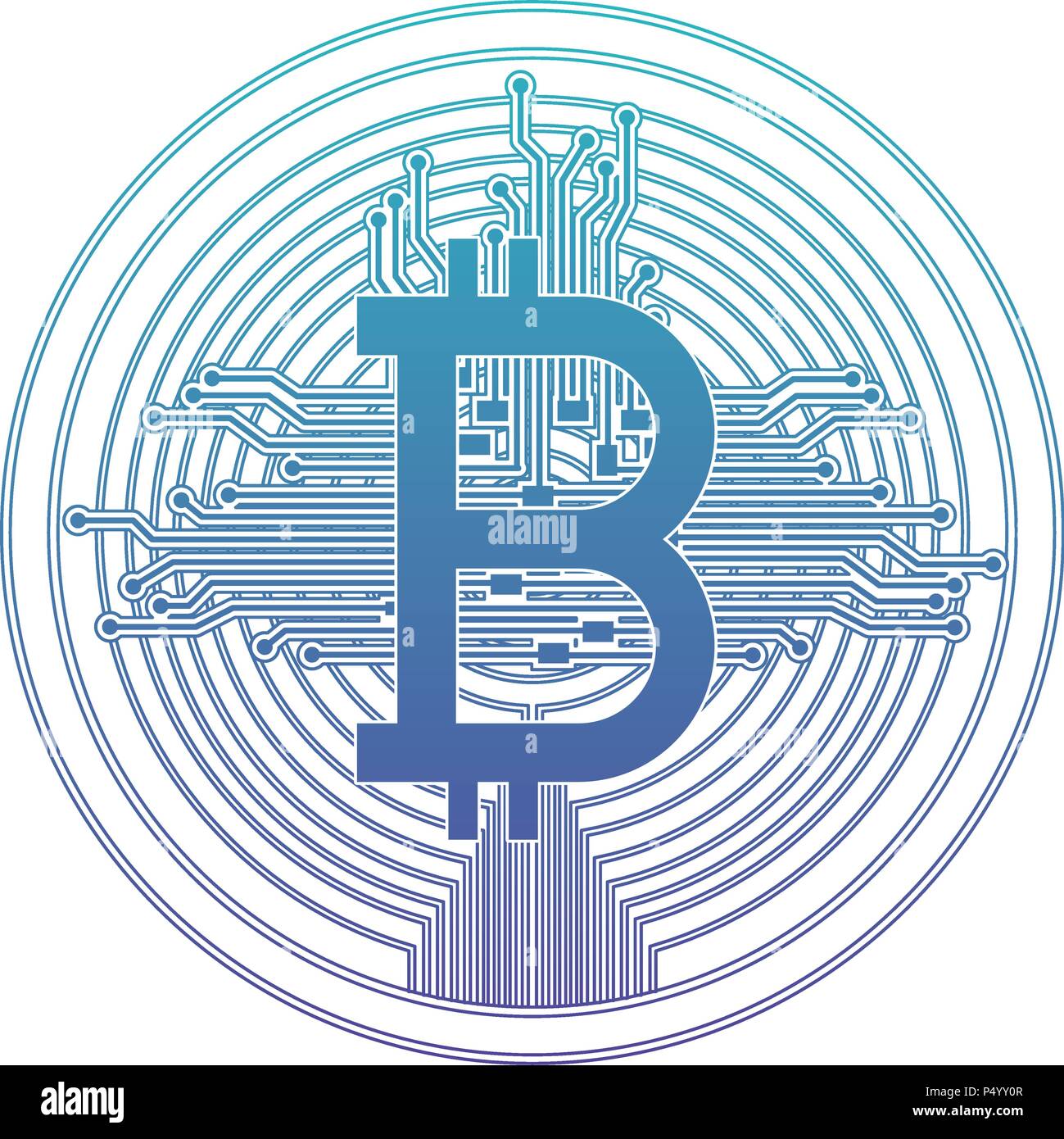 bitcoin with circuit lines commerce technology Stock Vector Image & Art ...