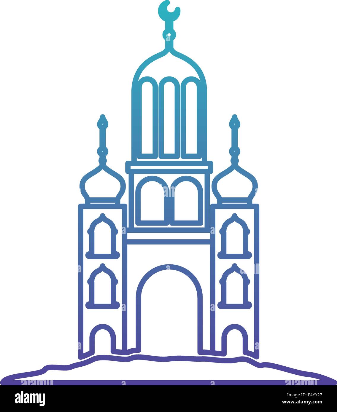 Muslim mosque tower moon Stock Vector Images - Alamy