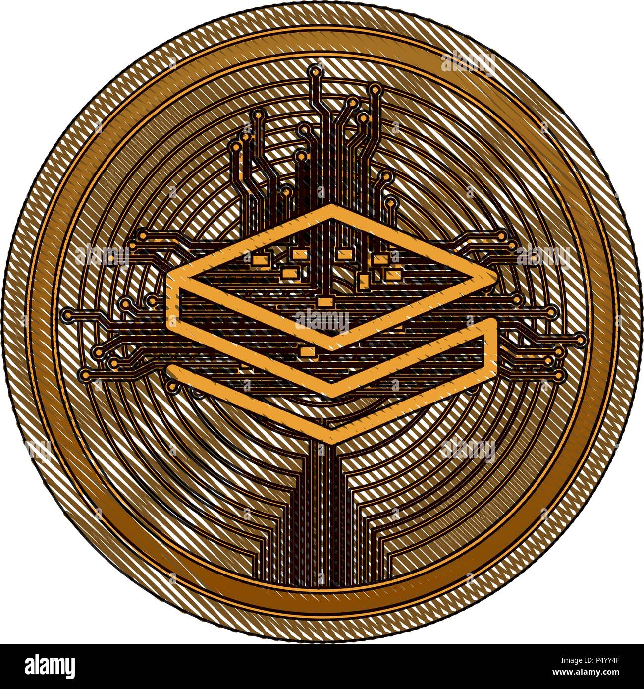 cryptocurrency stratis coin with circuit lines Stock Vector Image & Art ...