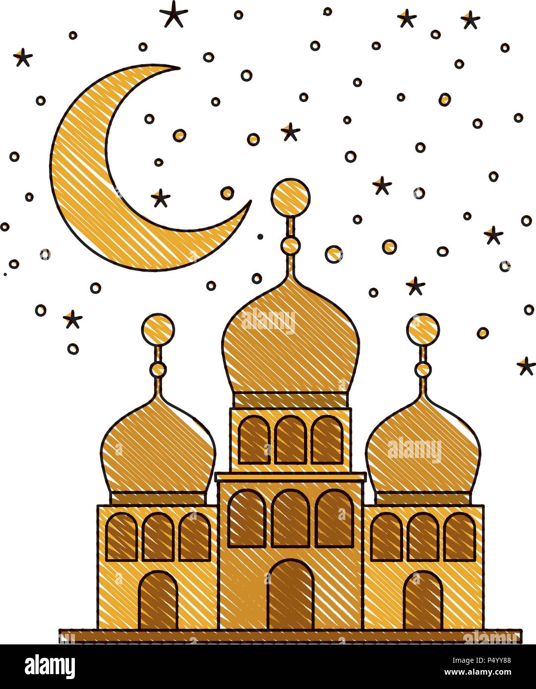 arabic castle building facade in the night Stock Vector Image & Art - Alamy