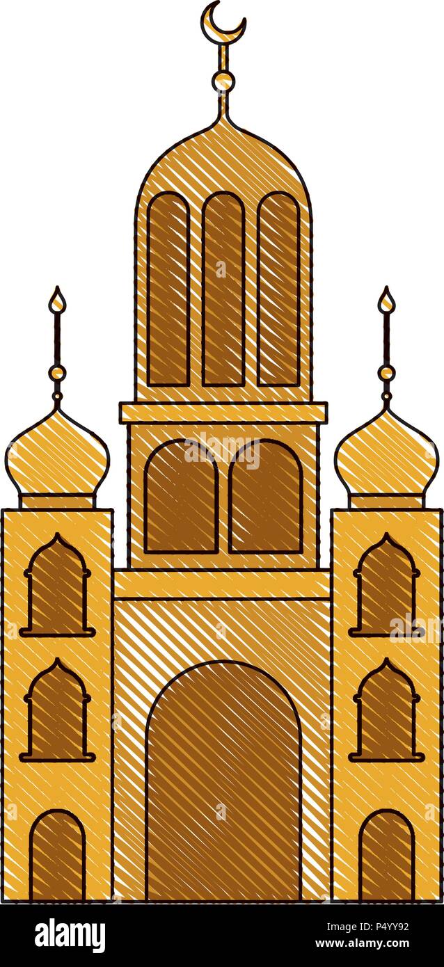 Mosque tower moon Stock Vector Images - Alamy