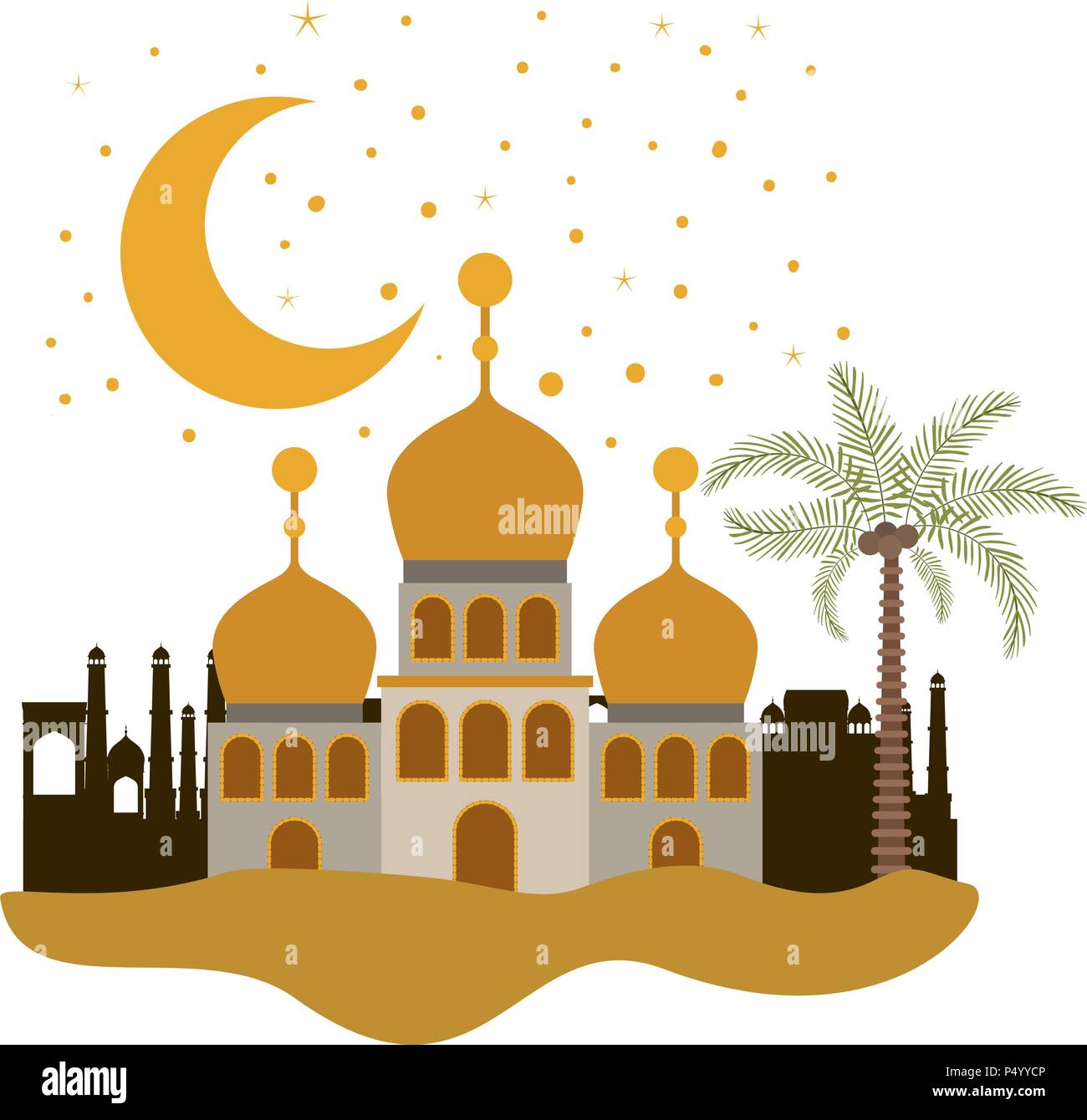 arabic castle in the night scene Stock Vector Image & Art - Alamy