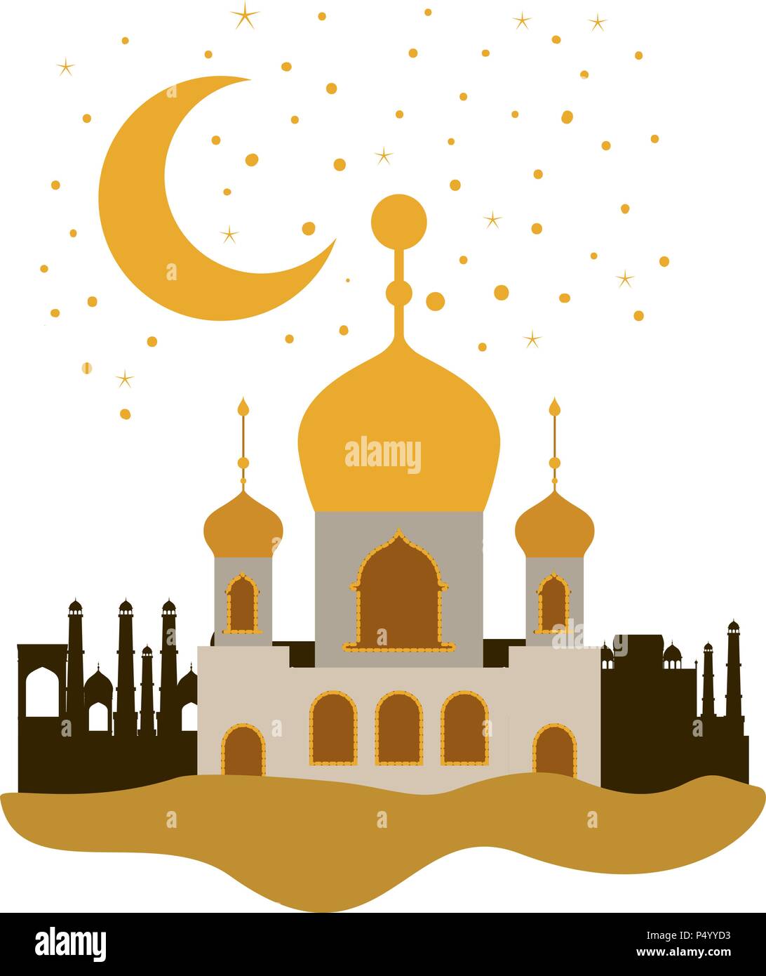 arabic castle in the night scene Stock Vector Image & Art - Alamy