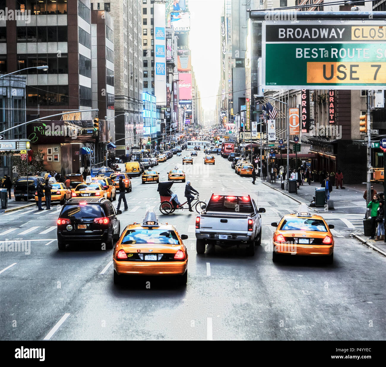 Street in New York, Manhattan Stock Photo - Alamy