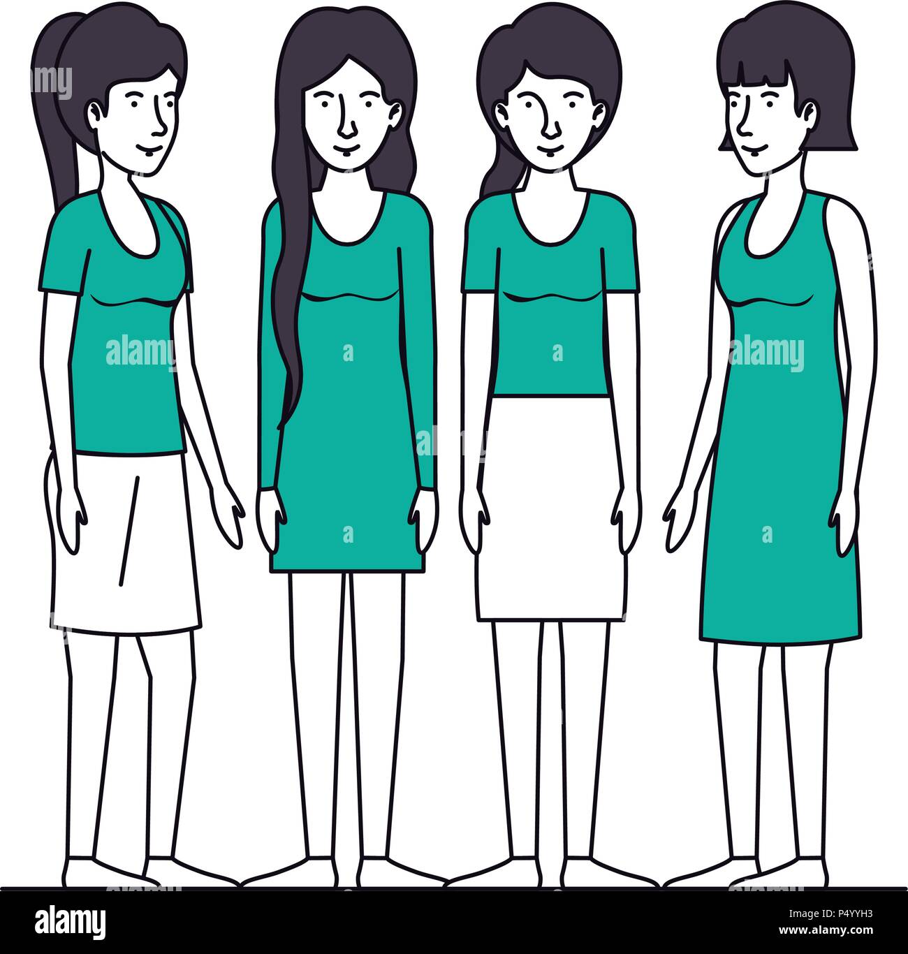 group of women friends characters Stock Vector Image & Art - Alamy