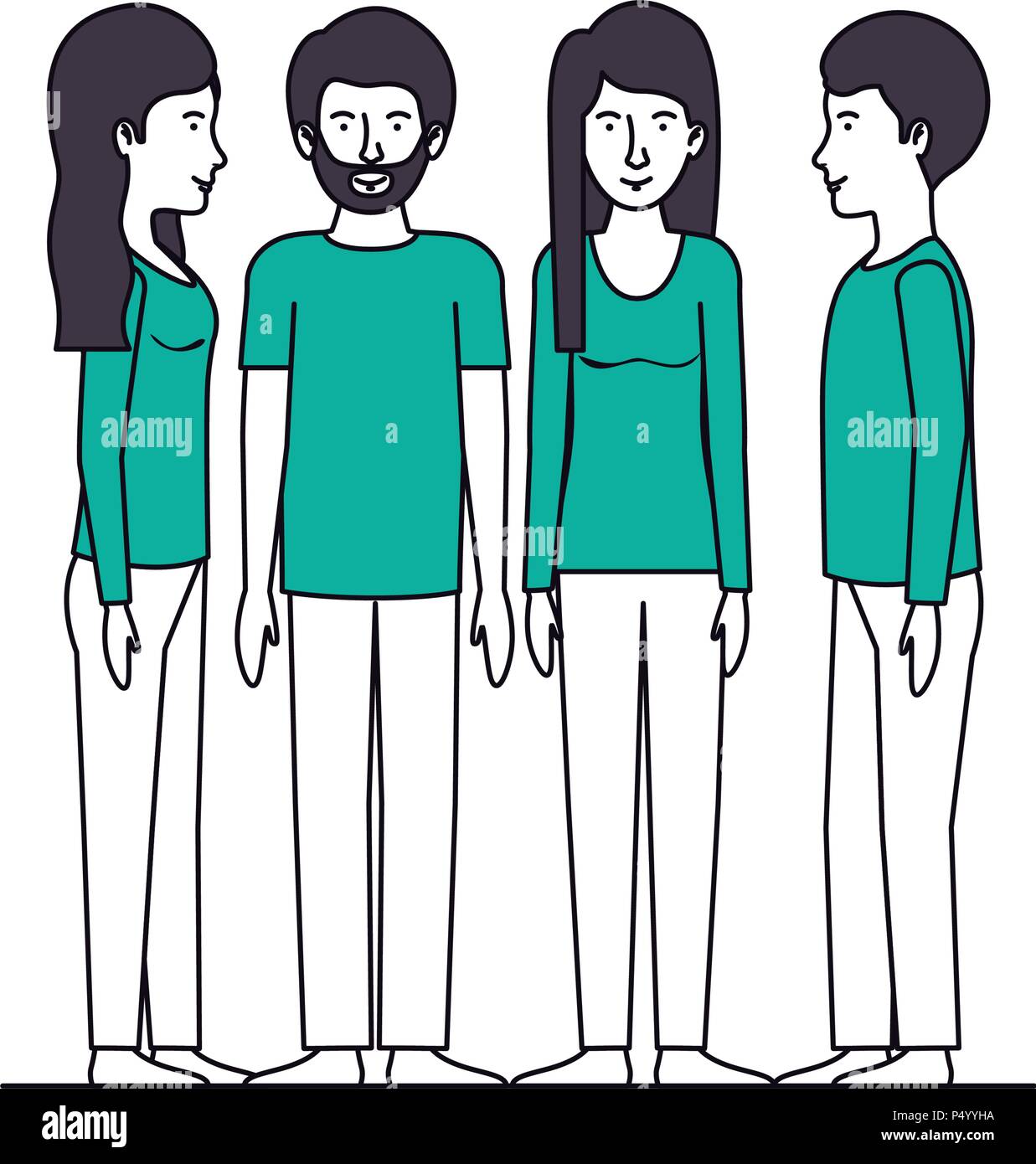 group of friends characters Stock Vector Image & Art - Alamy