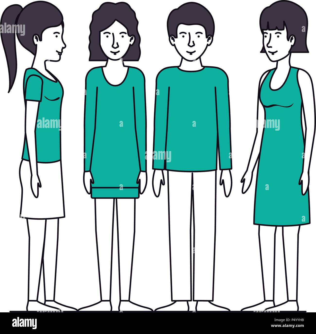 group of friends characters Stock Vector Image & Art - Alamy