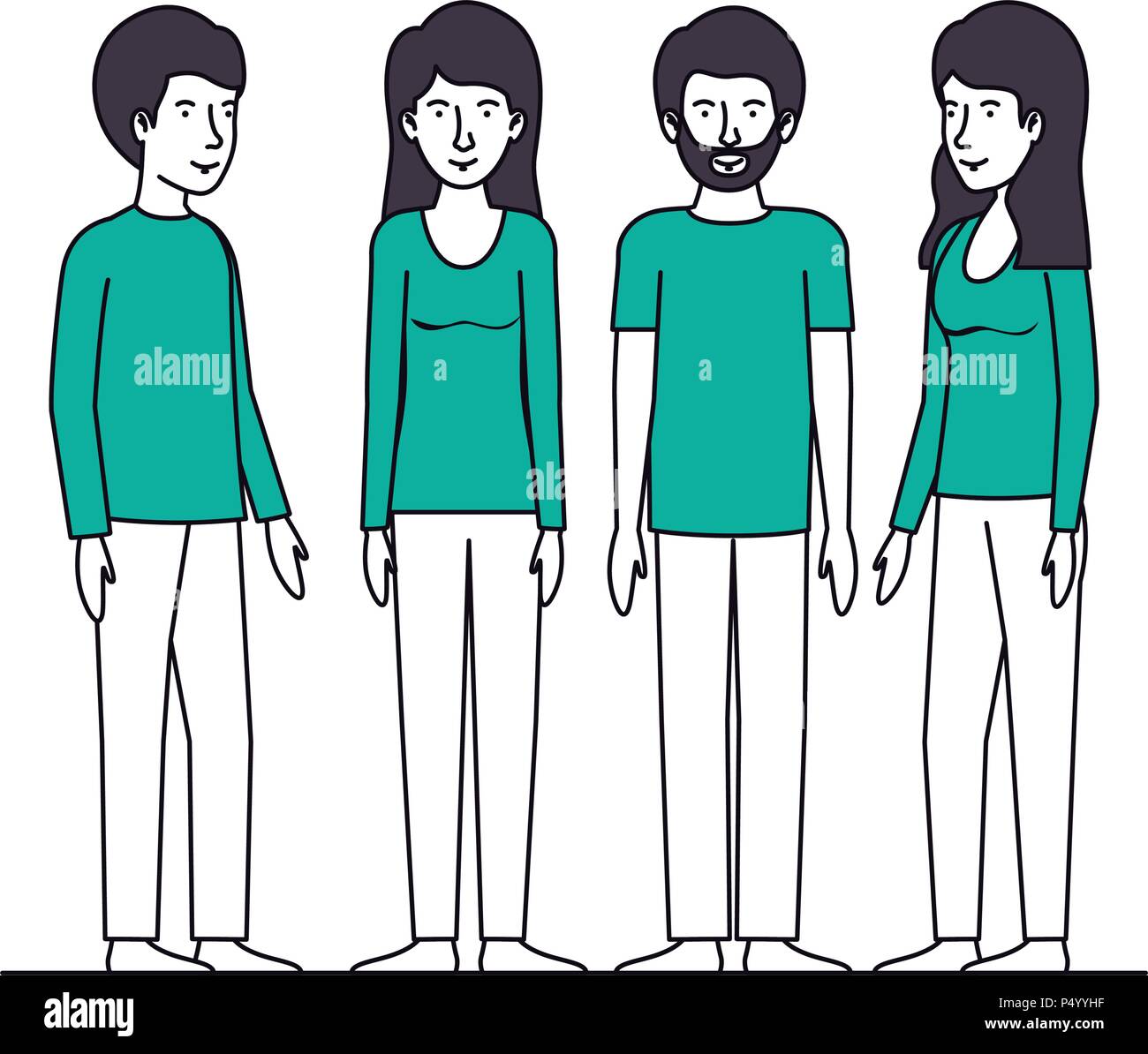 group of friends characters Stock Vector Image & Art - Alamy