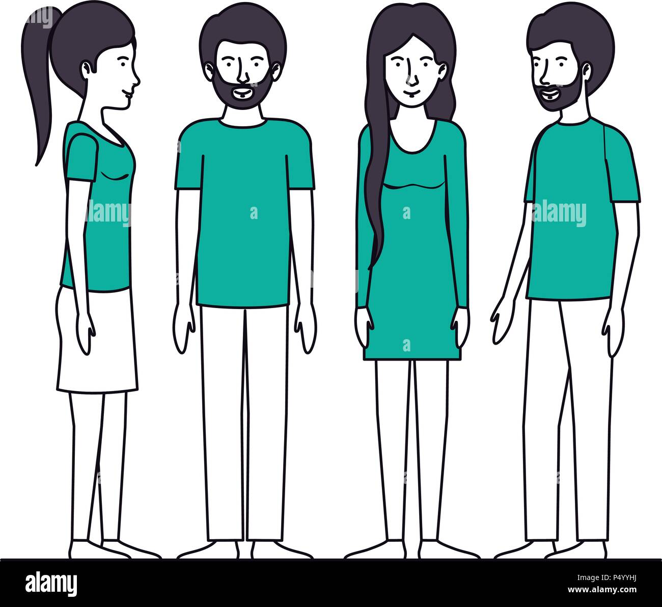 group of friends characters Stock Vector Image & Art - Alamy