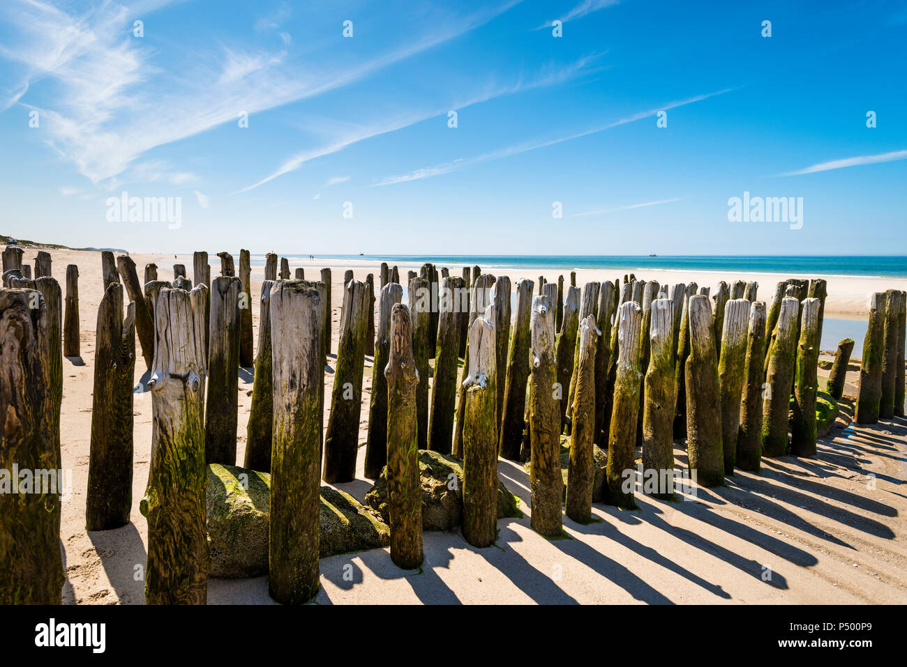 Germany, Schleswig-Holstein, Sylt, North Sea, breakwaters Stock Photo ...