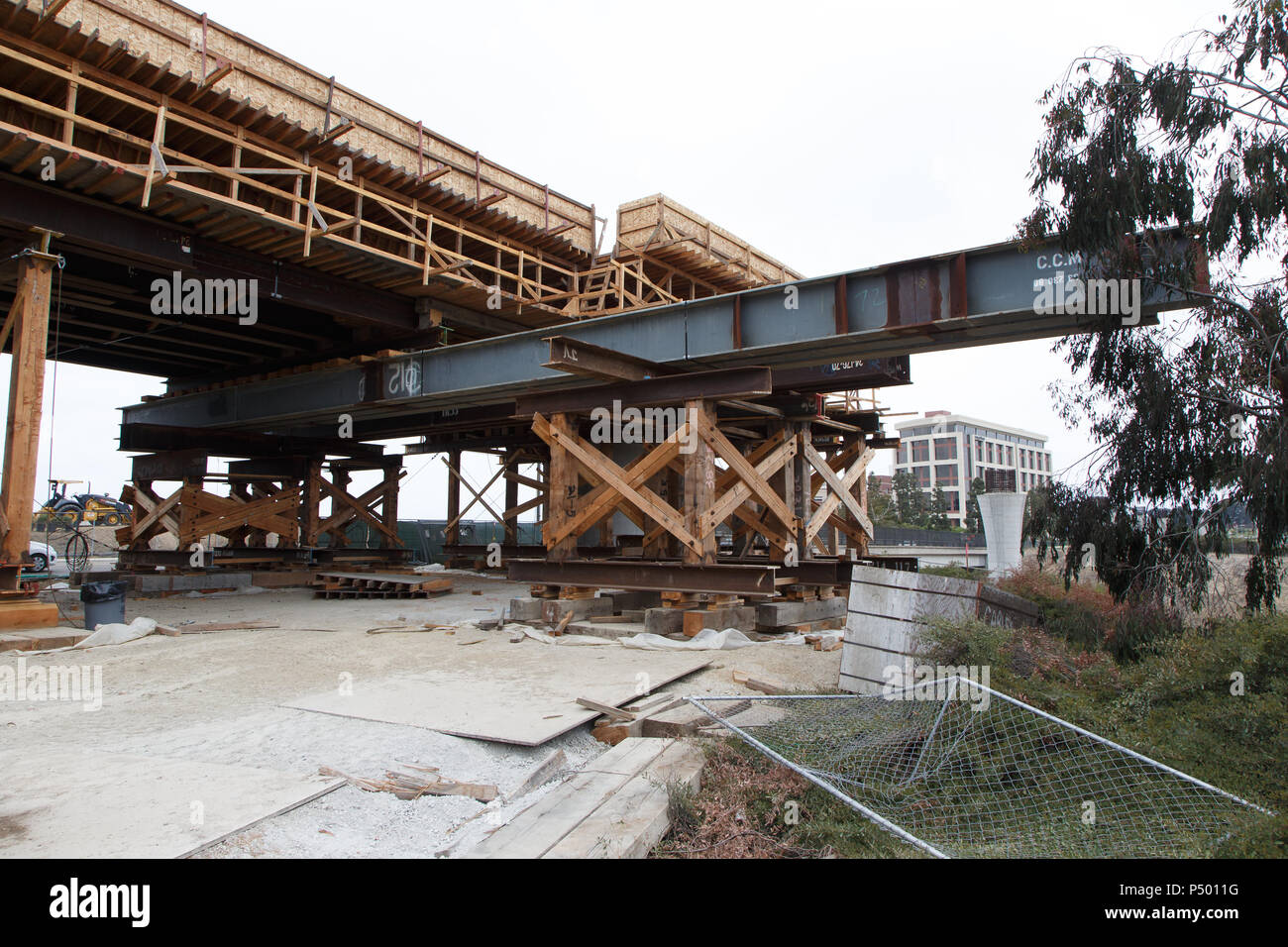 The Mid-Coast Blue Line Trolley extension under construction on the ...