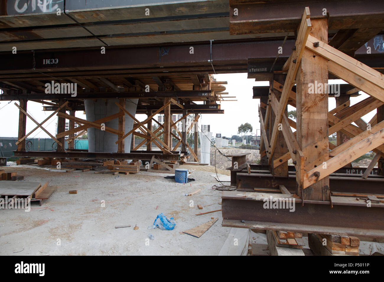 The Mid-Coast Blue Line Trolley extension under construction on the ...