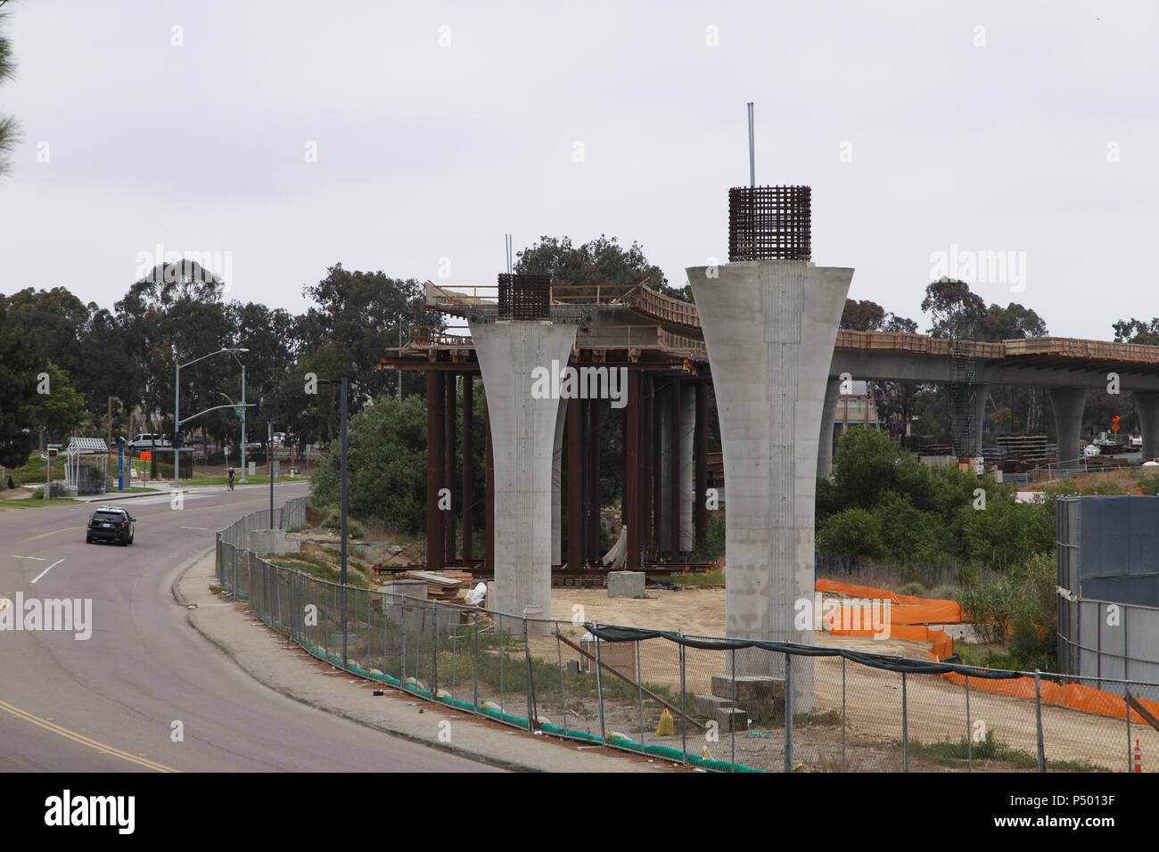 The Mid-Coast Blue Line Trolley extension under construction on the ...