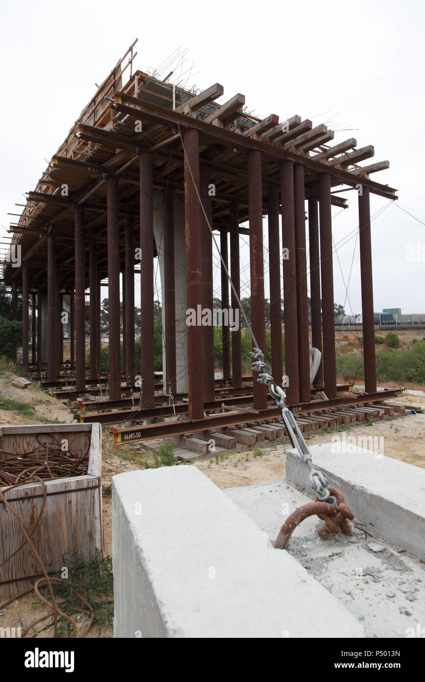 The Mid-Coast Blue Line Trolley extension under construction on the ...