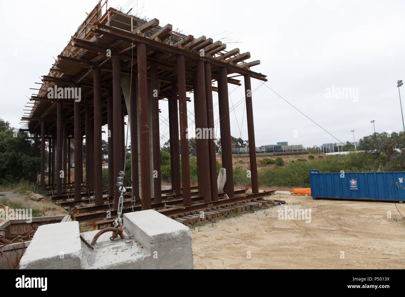 The Mid-Coast Blue Line Trolley extension under construction on the ...