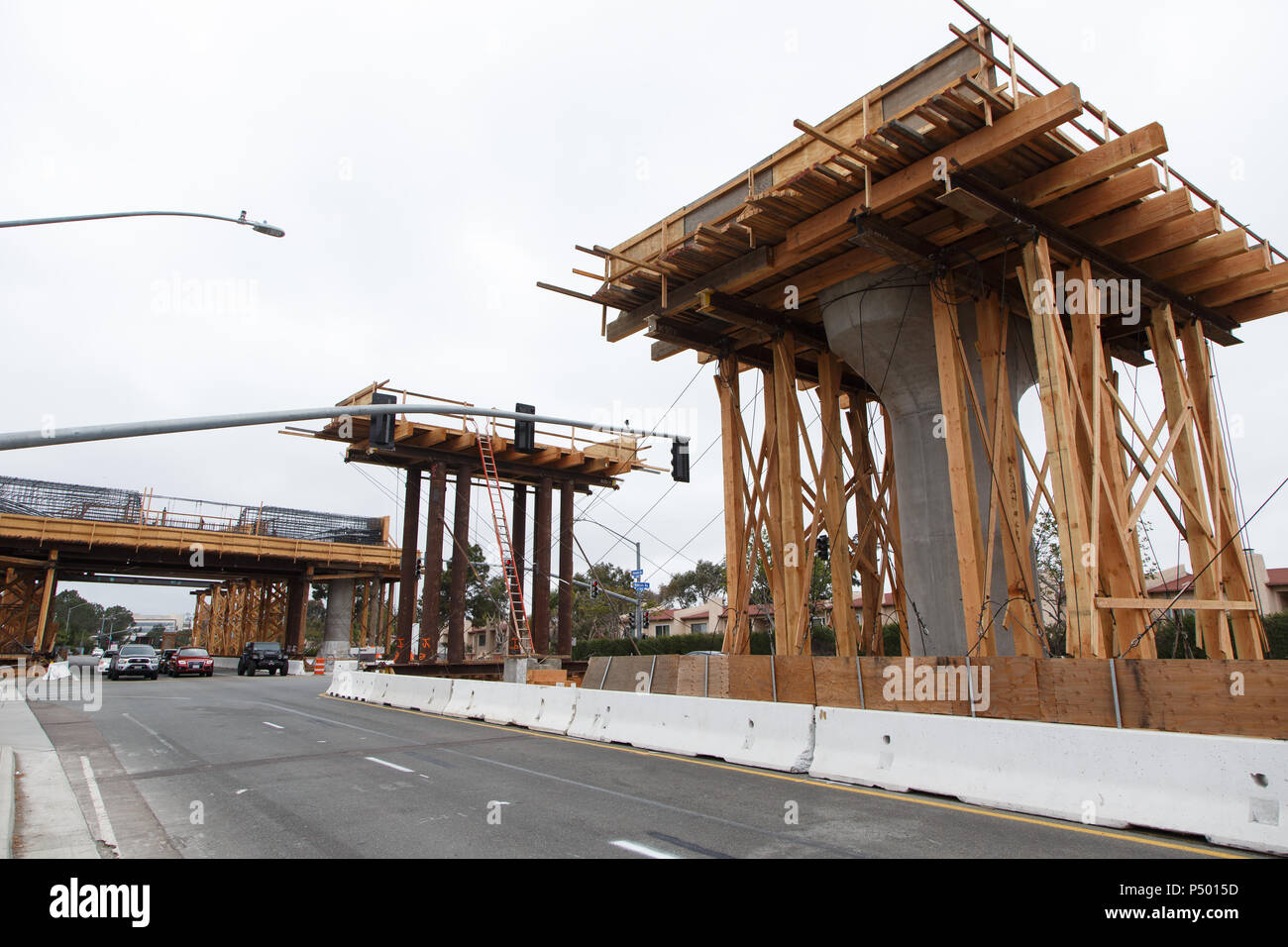 The Mid-Coast Trolley extension under construction in San Diego ...