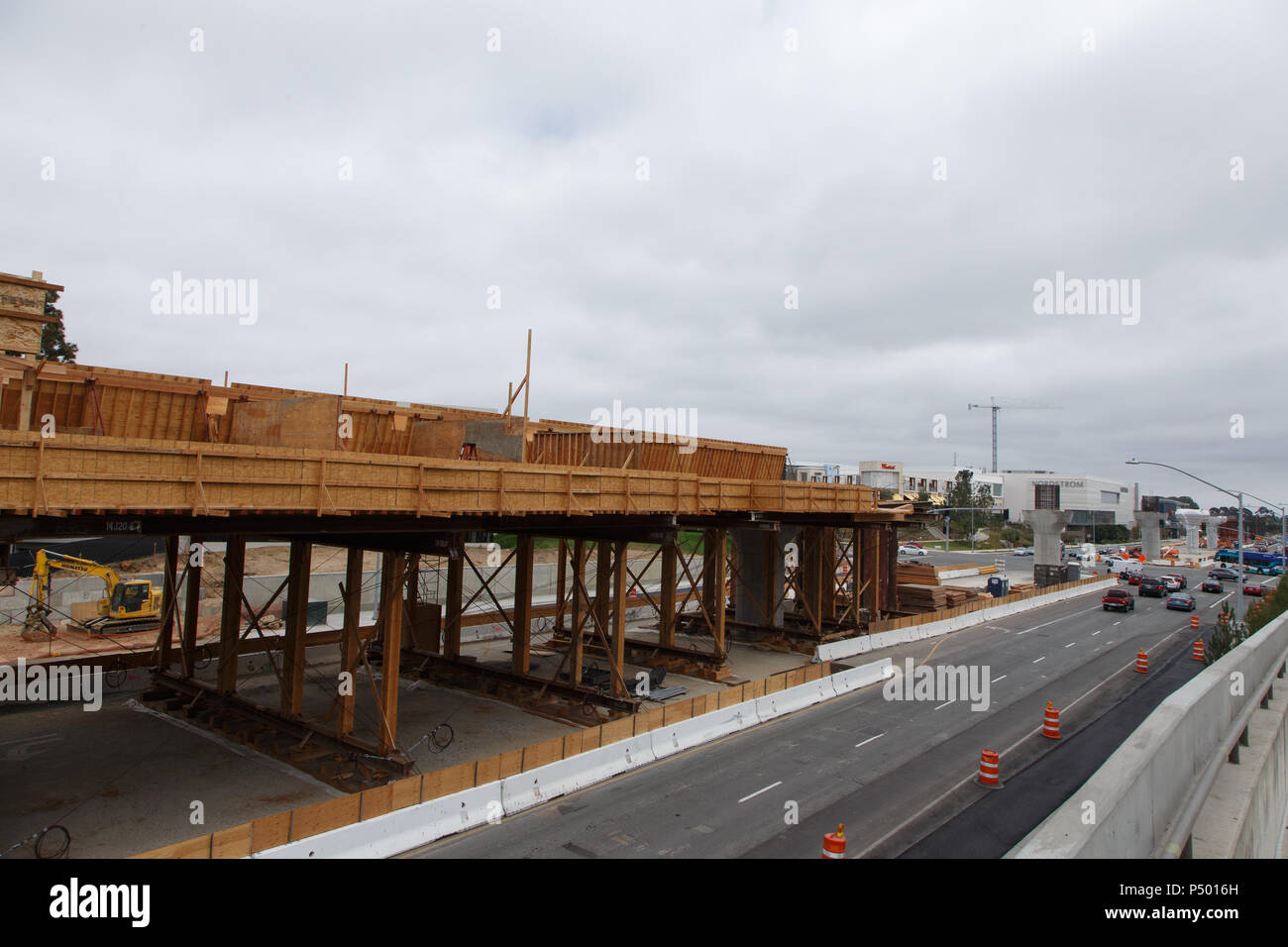 The Mid-Coast Trolley extension under construction in San Diego ...