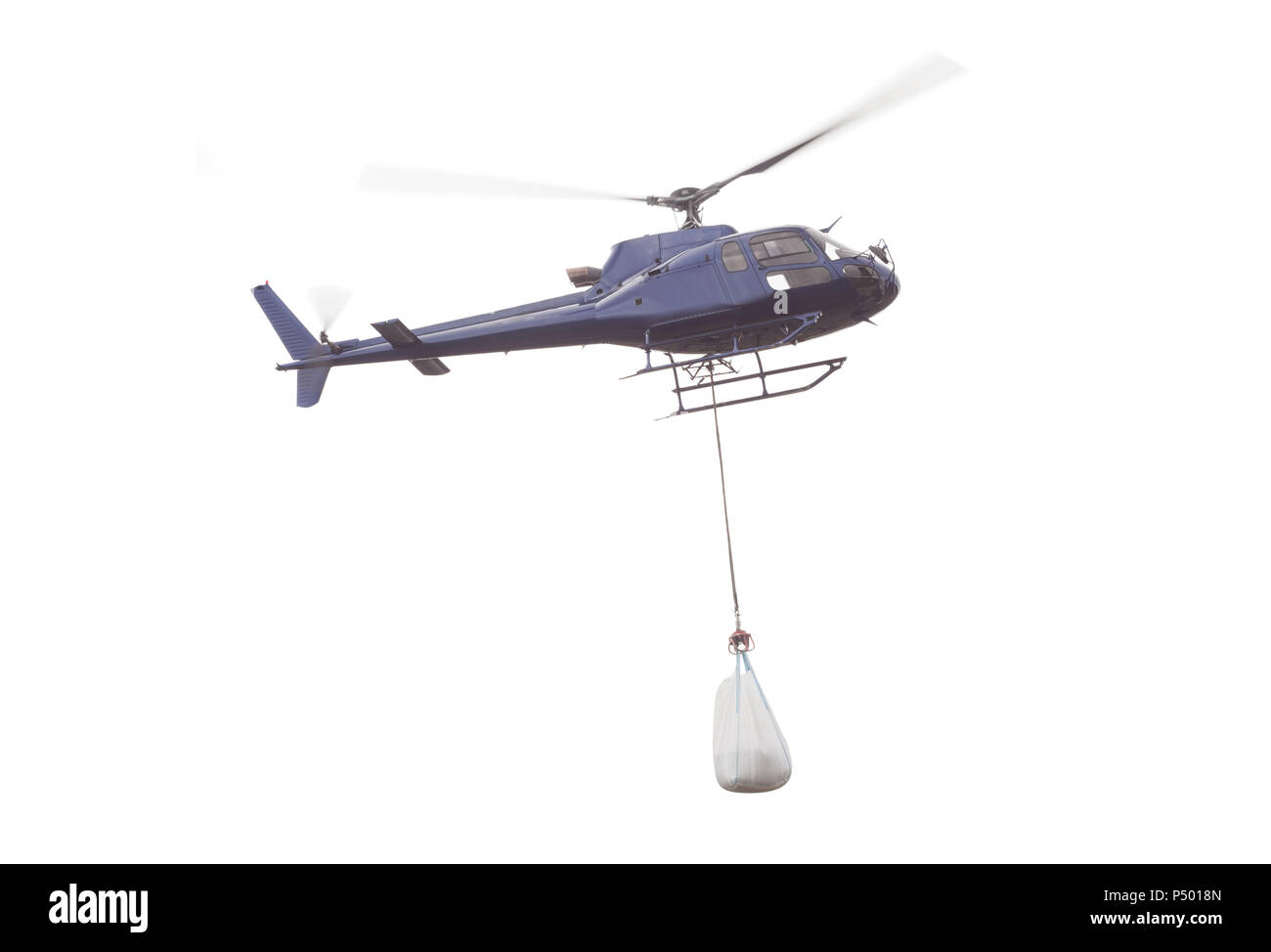 helicopter with goods load carry isolated on white background Stock ...