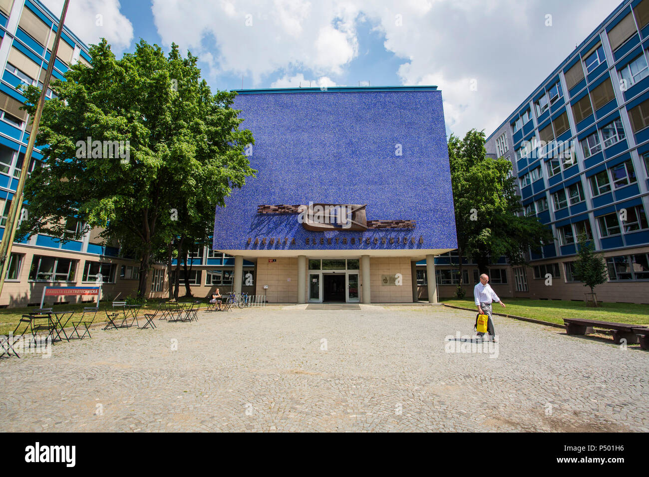Prague, Czech republic, June 4, 2018: Building of CVUT, Faculty of ...