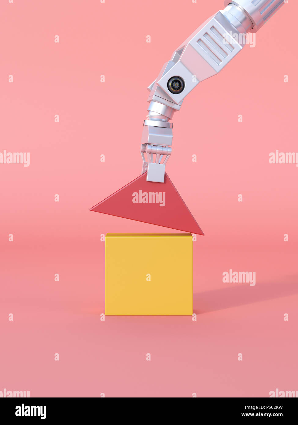 Grapping claw building a house, 3d rendering Stock Photo - Alamy