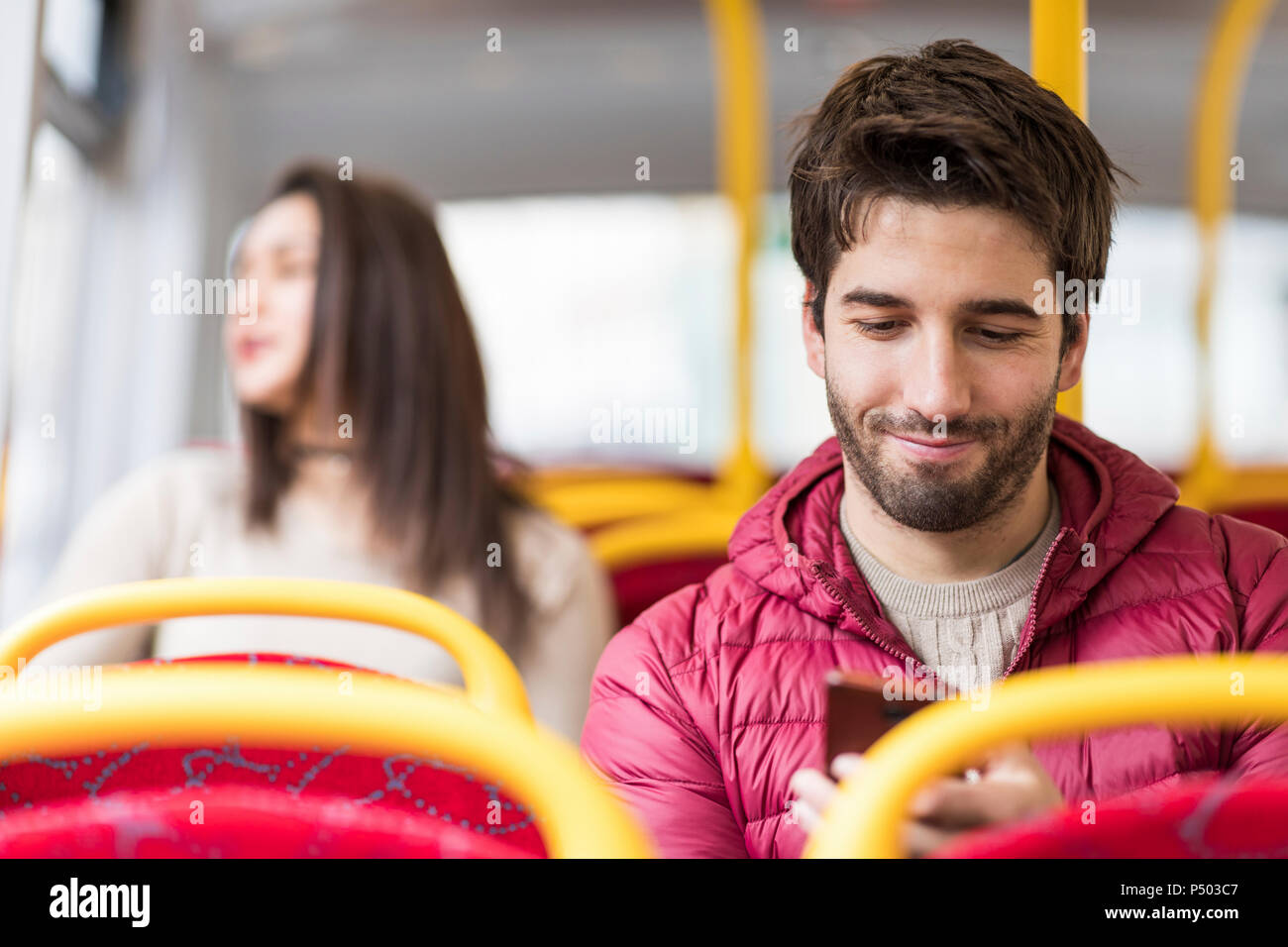 Man bus smiling hi-res stock photography and images - Alamy