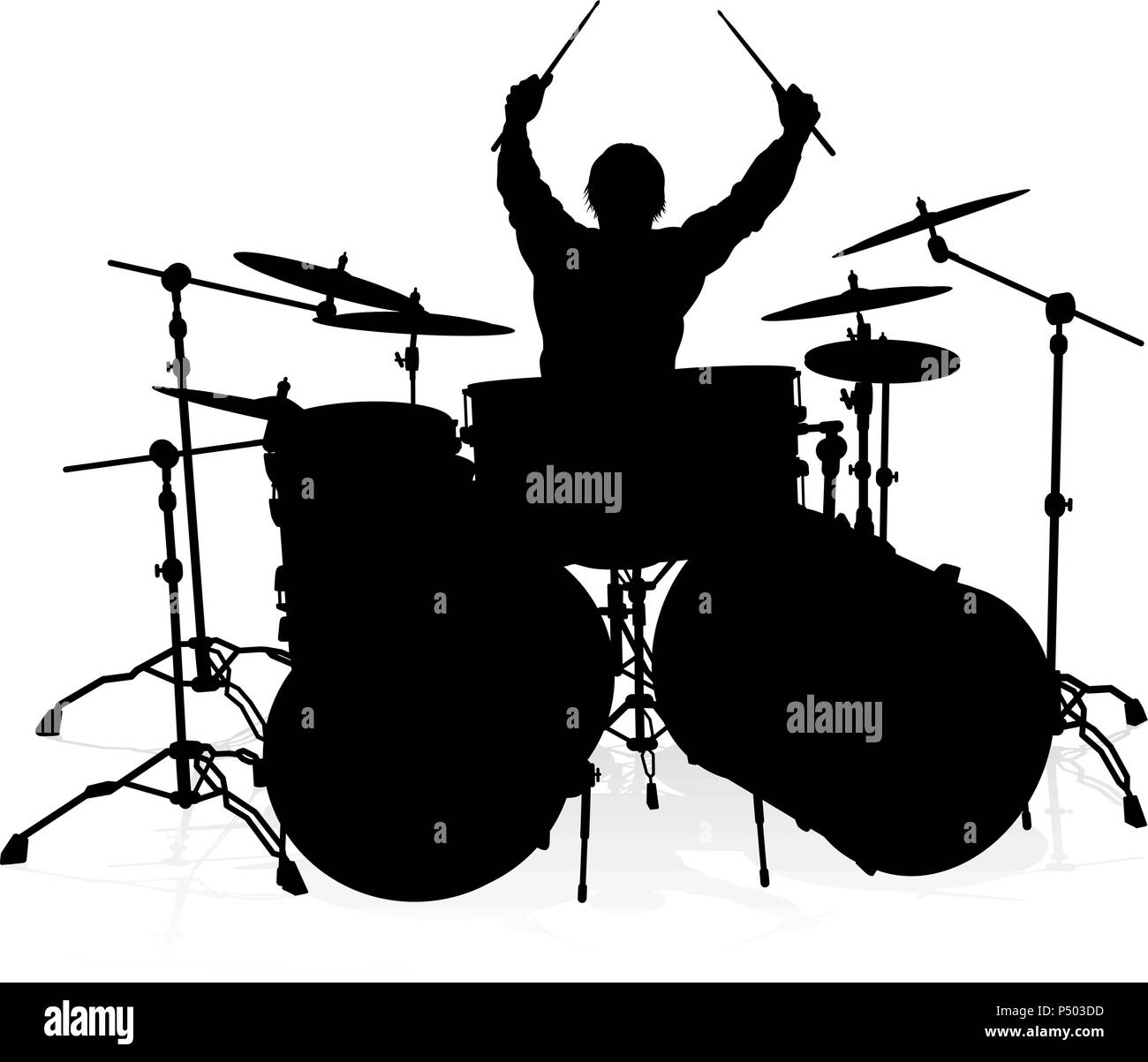 Young male drum player Stock Vector Images - Alamy