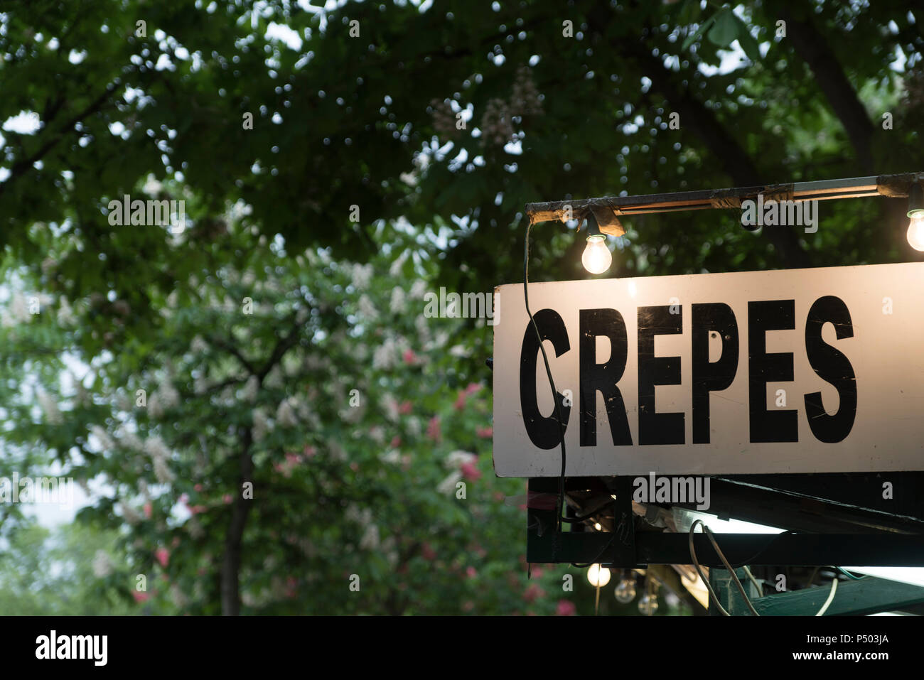 Lighted sign crepes hi-res stock photography and images - Alamy