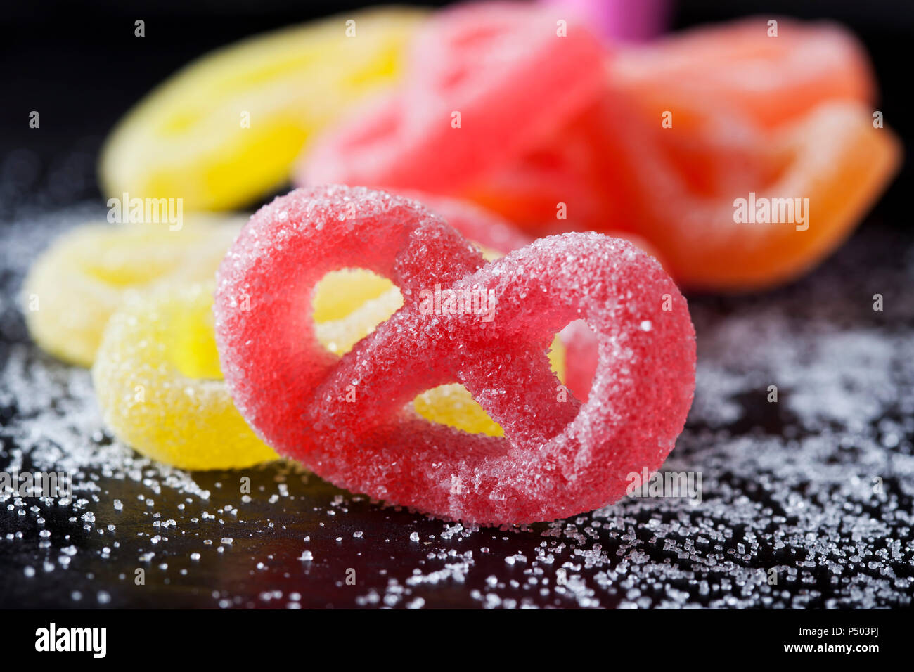 Red sugar pretzel, close-up Stock Photo - Alamy