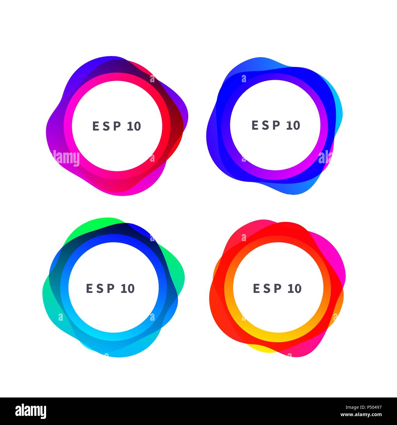 Modern gradient color frames, set tech banners, minimal design. Vector ...