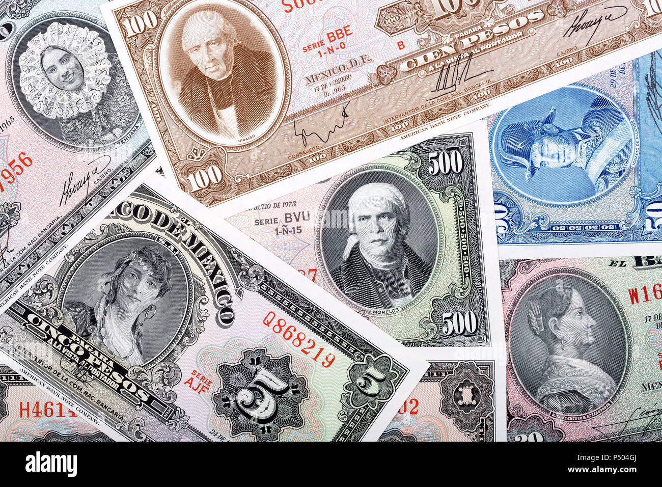 Money from Mexico, a background Stock Photo - Alamy