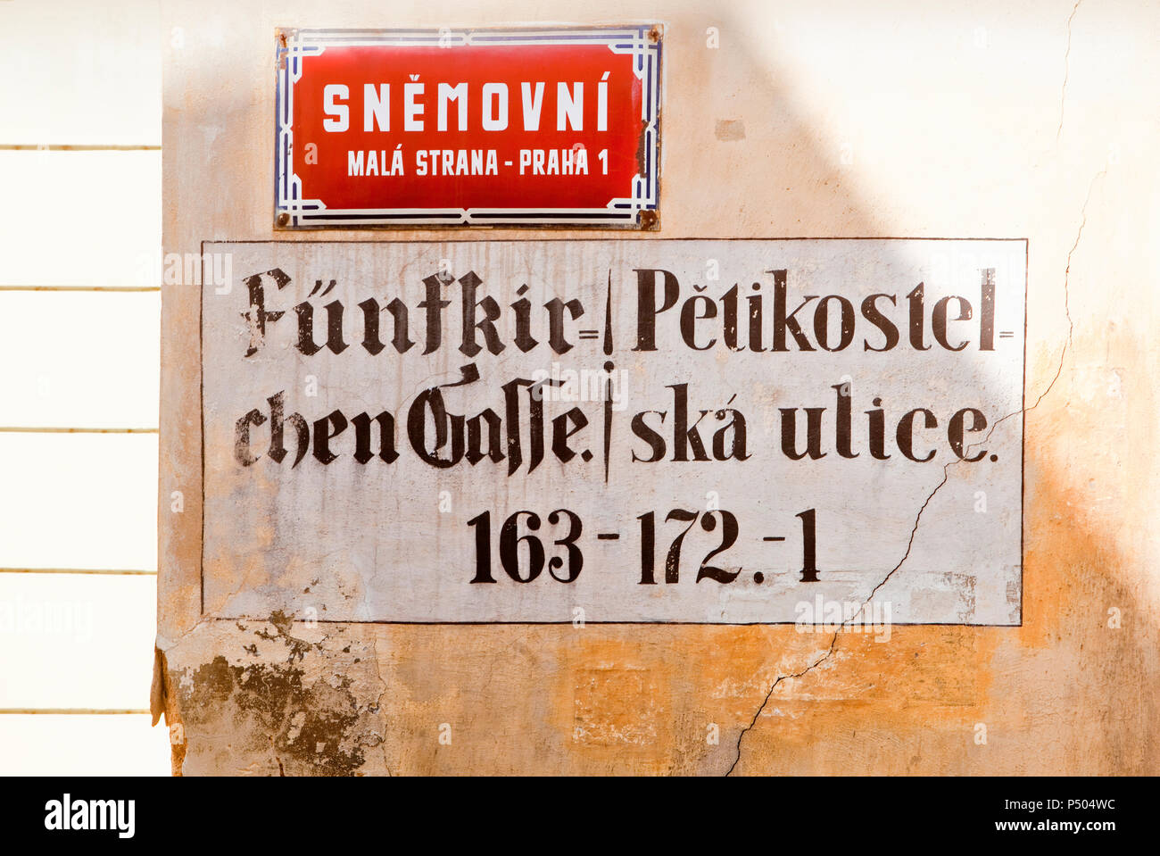 Prague czech republic street signs hi-res stock photography and images ...