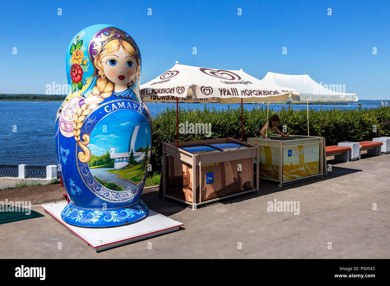 Samara, Russia - June 23, 2018: Big matryoshka doll also known as a ...