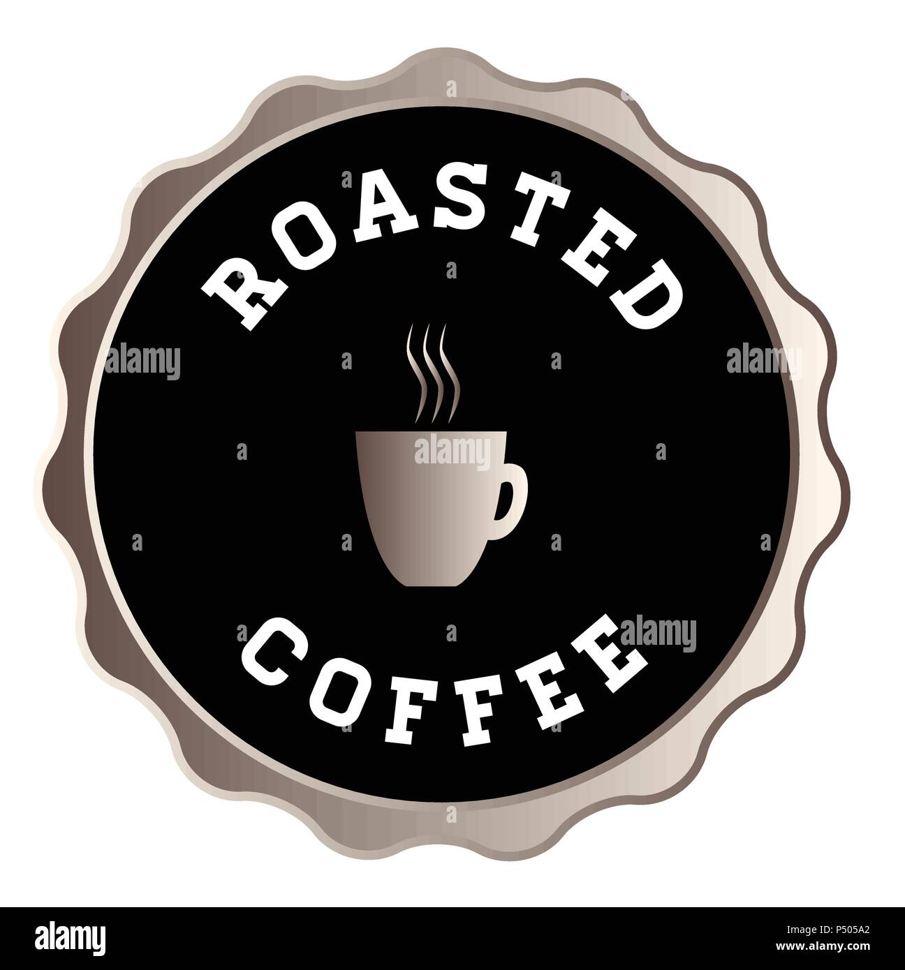 A round roasted coffee idolated button with text Stock Vector Image ...