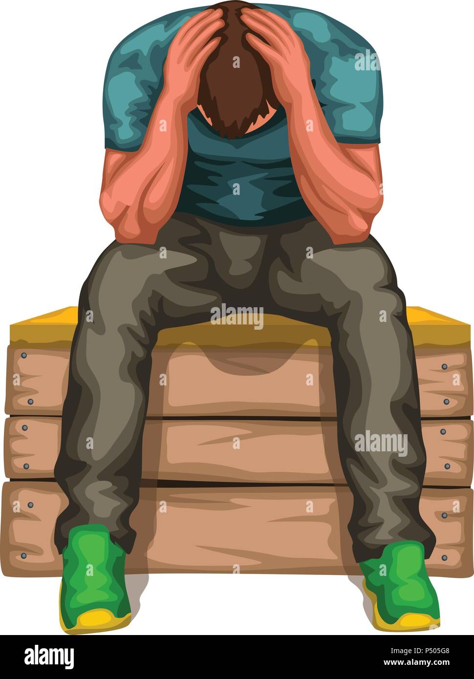 crisis man sitiing Stock Vector Image & Art - Alamy