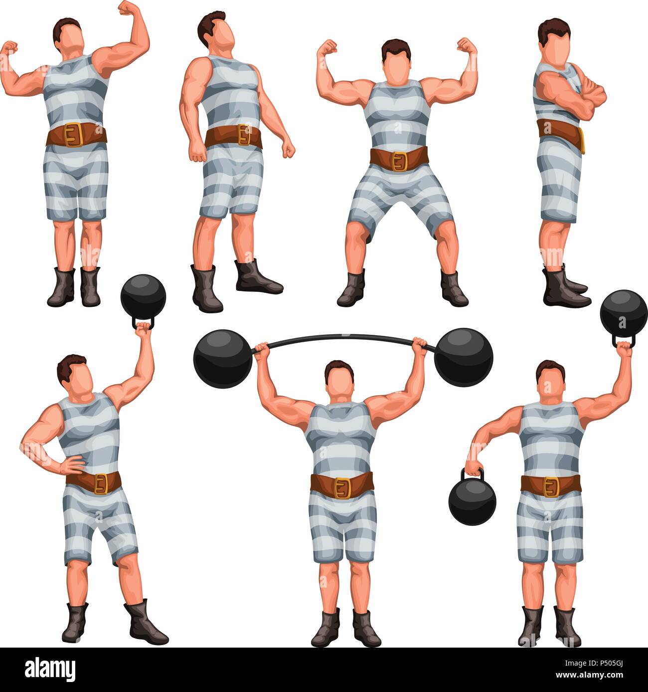 strong man set Stock Vector Image & Art - Alamy