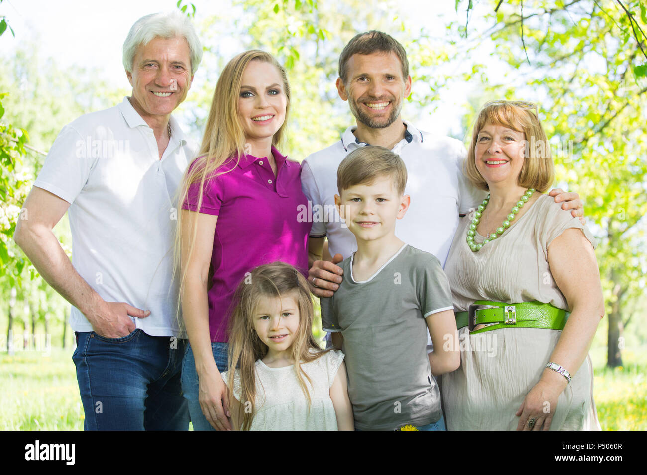 Seniors with their adult children hi-res stock photography and images ...