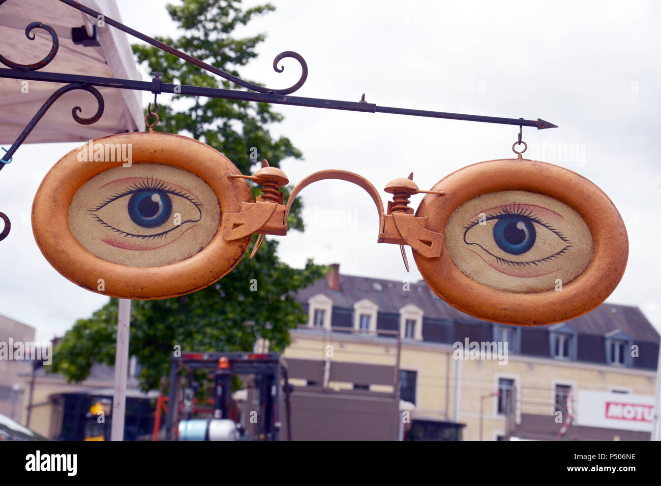 Antique metal opticians sign and optometrist Trade Sign. Pair of ...